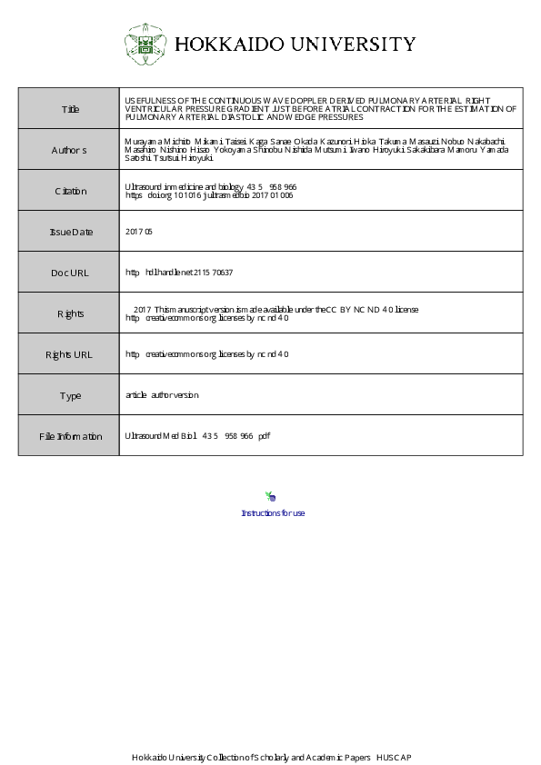 (PDF) Usefulness of the Continuous-Wave Doppler-Derived Pulmonary ...