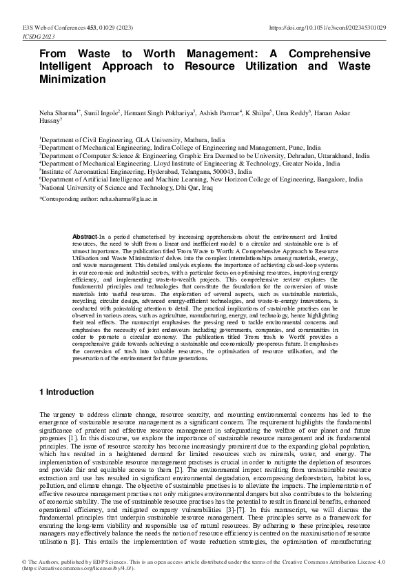 (PDF) From Waste to Worth Management: A Comprehensive Intelligent ...