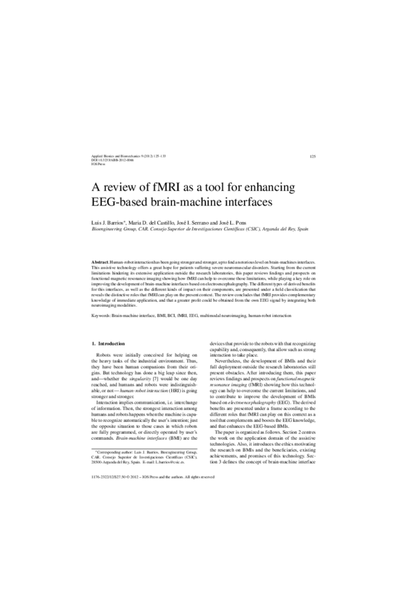 (PDF) A Review of fMRI as a Tool for Enhancing Eeg-Based Brain-Machine ...