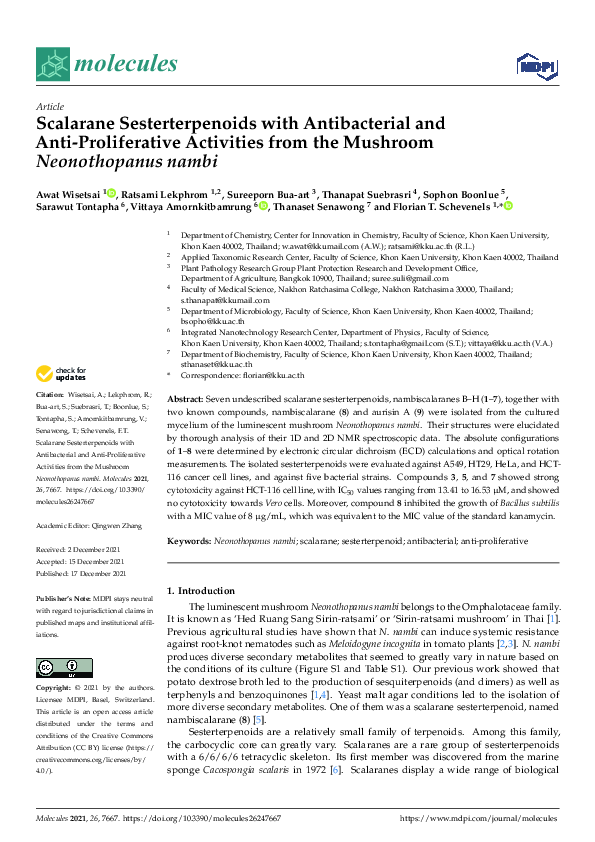 (PDF) Scalarane Sesterterpenoids with Antibacterial and Anti ...