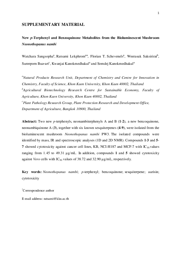 (PDF) New p-terphenyl and benzoquinone metabolites from the ...