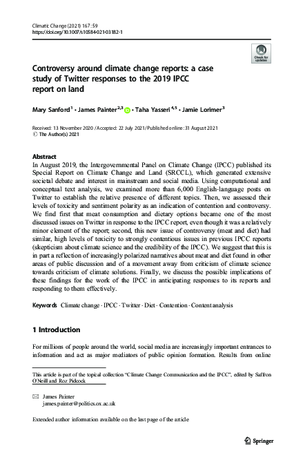 (PDF) Controversy around climate change reports: a case study of ...