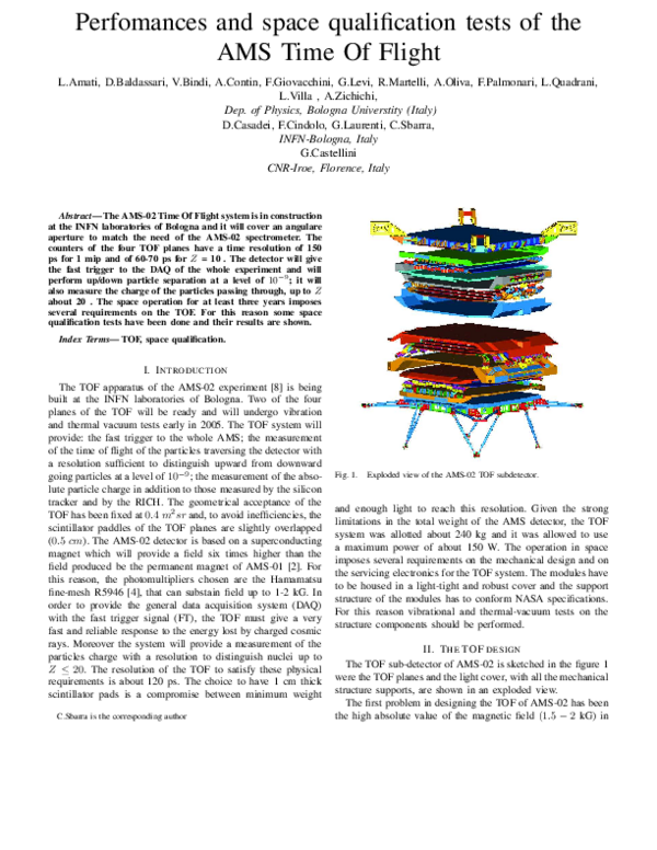 (PDF) Perfomances and space qualification tests of the AMS time of flight