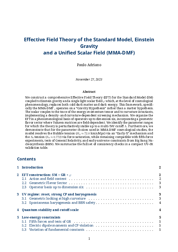 (PDF) Effective Field Theory of the Standard Model, Einstein Gravity ...