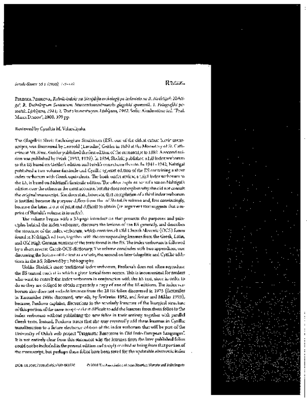 (PDF) Book review: P. Penkova, Rečnik-Indeks na Sinajskija Evloxij po izd. na R. Nachtigal. In ...