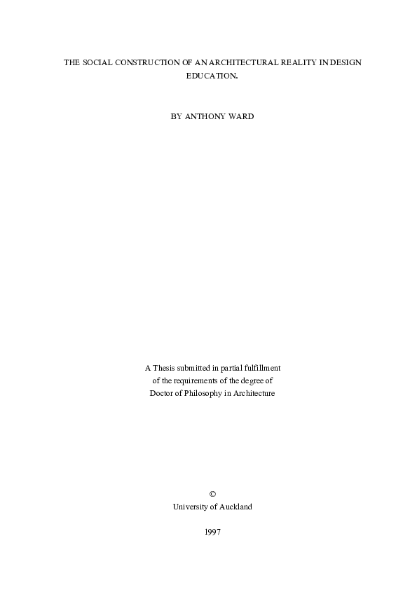 (PDF) THE SOCIAL CONSTRUCTION OF AN ARCHITECTURAL REALITY IN DESIGN