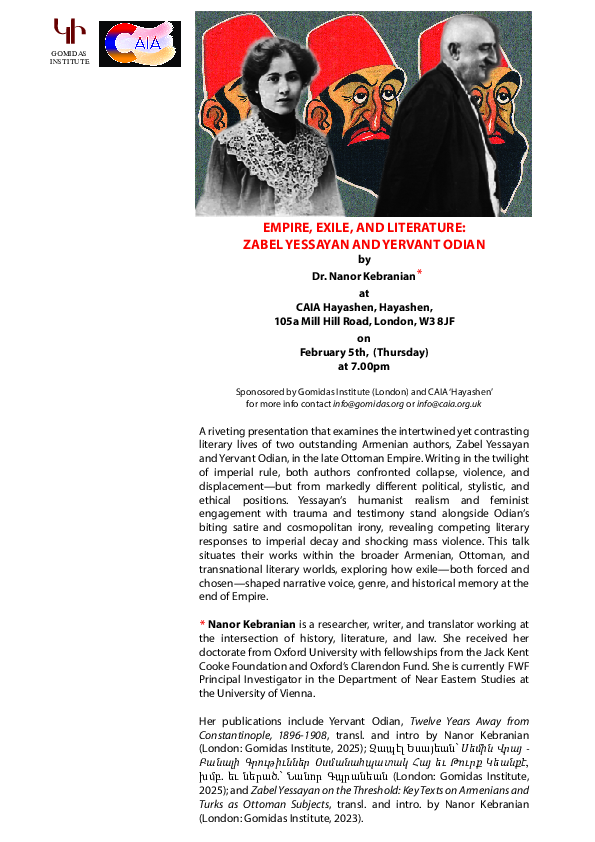 (PDF) 5 February 2026, London - EMPIRE, EXILE, AND LITERATURE: ZABEL ...