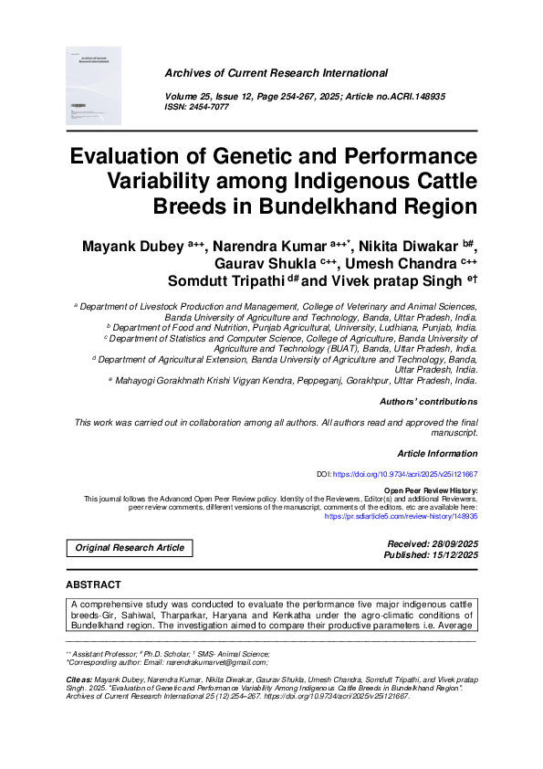 (PDF) Evaluation of Genetic and Performance Variability among ...