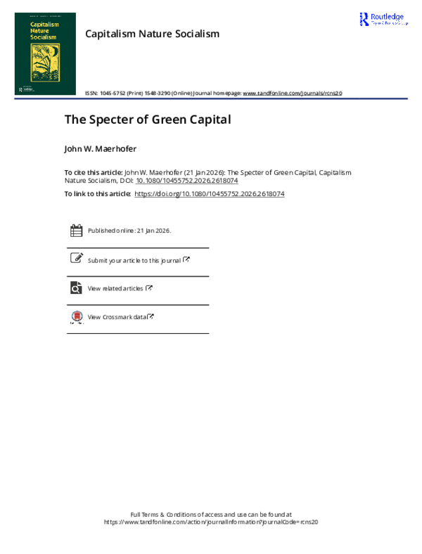 (PDF) The Specter of Green Capital
