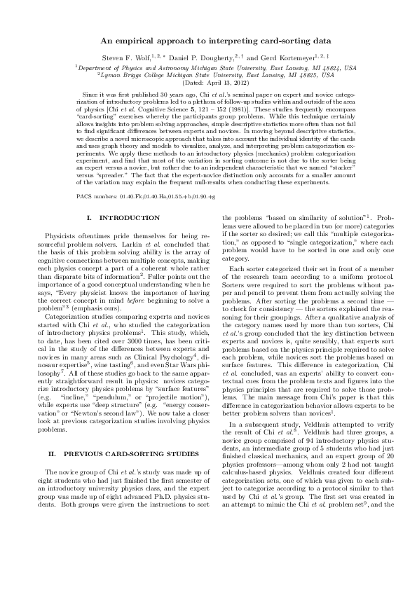 (PDF) An empirical approach to interpreting card-sorting data