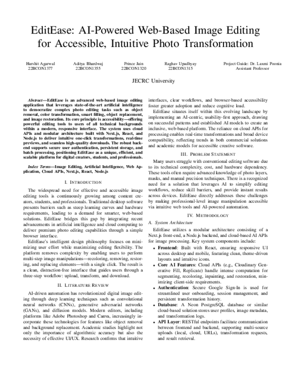 (PDF) EditEase: AI-Powered Web-Based Image Editing for Accessible ...