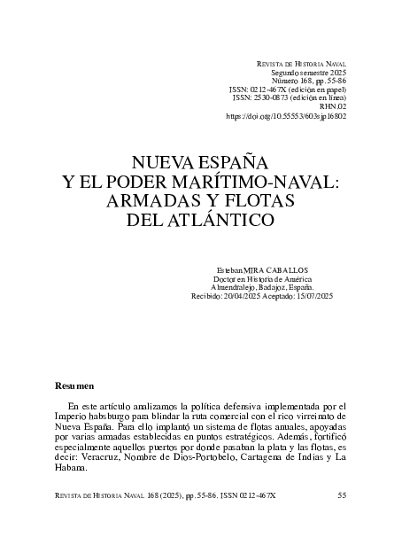 (PDF) NUEVA ESPAÑA Y EL PODER MARÍTIMO-NAVAL: ARMADAS Y FLOTAS DEL ...