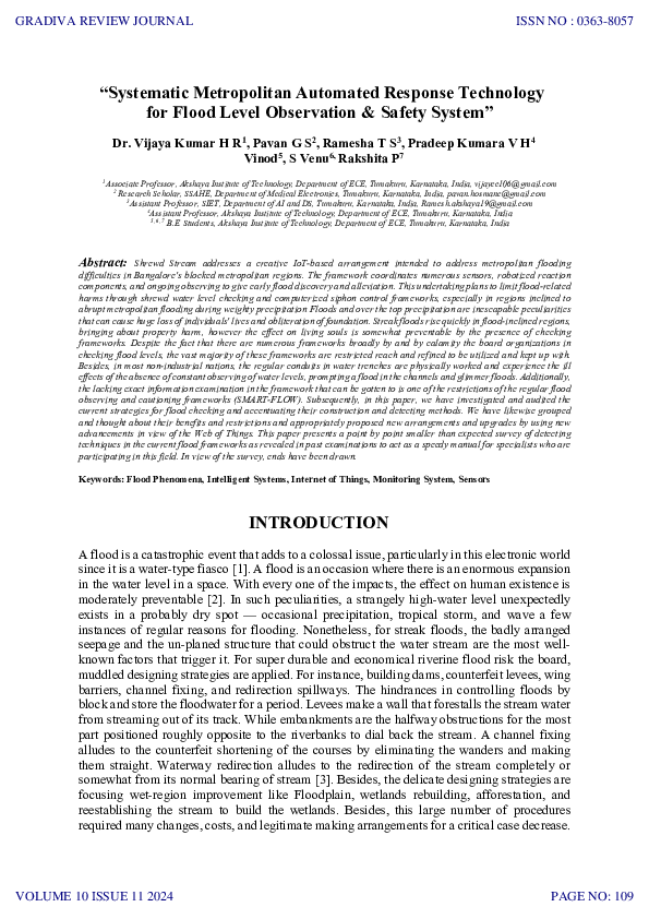 (PDF) Systematic Metropolitan Automated Response Technology for Flood ...