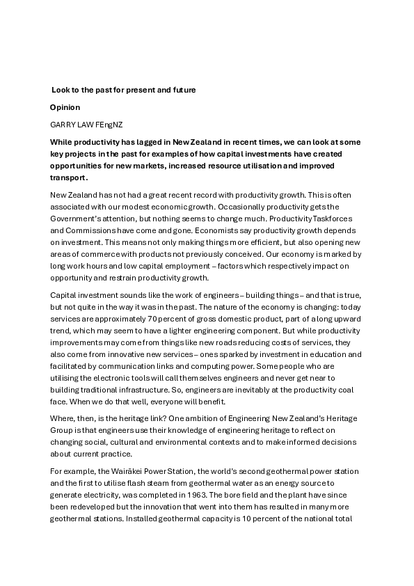 (PDF) Look to the past for present and future
