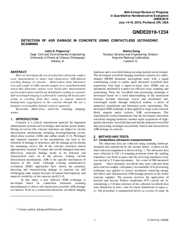 (PDF) Detection of Asr Damage in Concrete Using Contactless Ultrasonic ...
