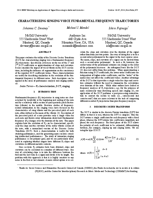 (PDF) Characterizing singing voice fundamental frequency trajectories