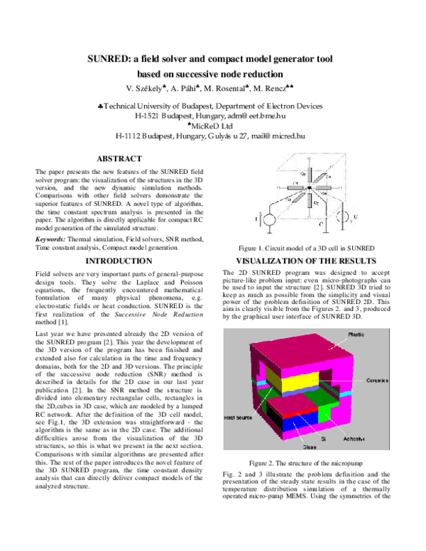 (PDF) SUNRED: a field solver and compact model generator tool based on ...