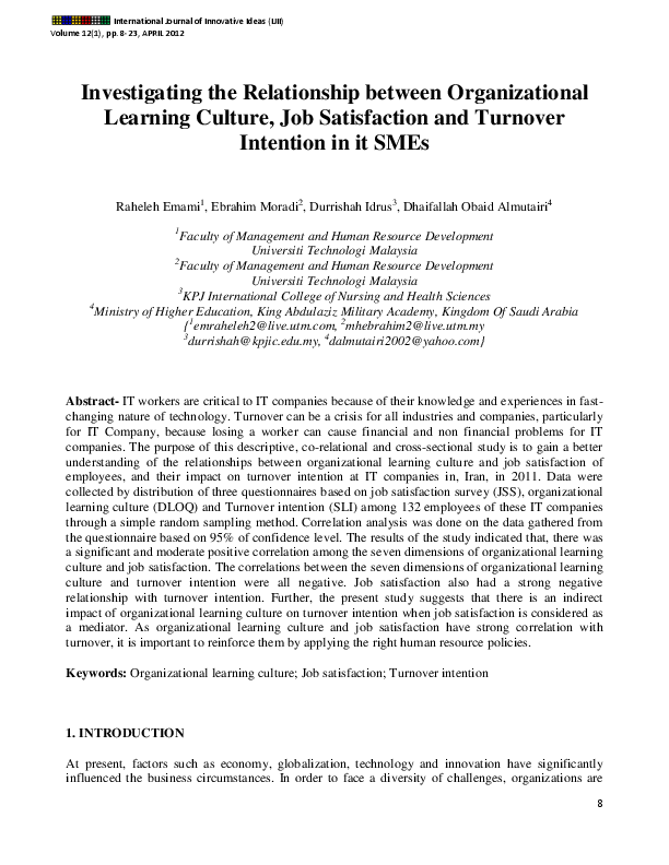 (PDF) Investigating the Relationship between Organizational Learning ...
