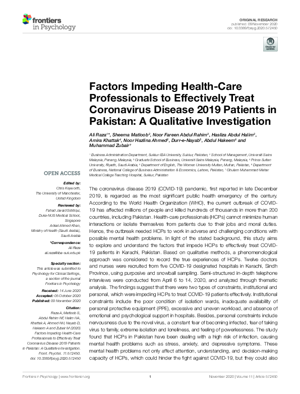(PDF) Factors Impeding Health-Care Professionals to Effectively Treat ...