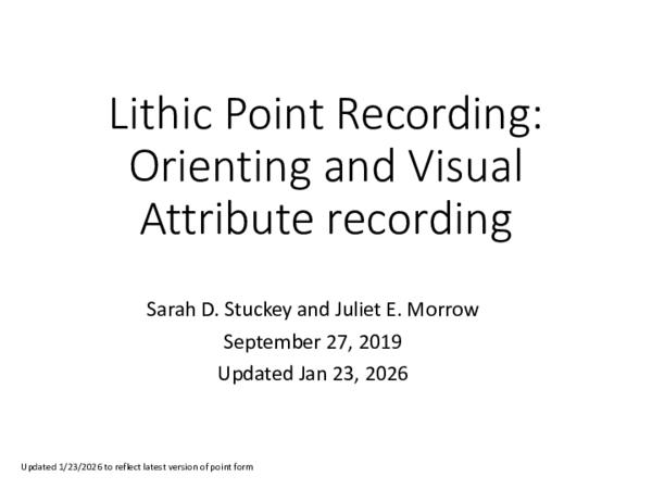 (PDF) Lithic Point Recording: Orienting and Visual Attribute recording ...