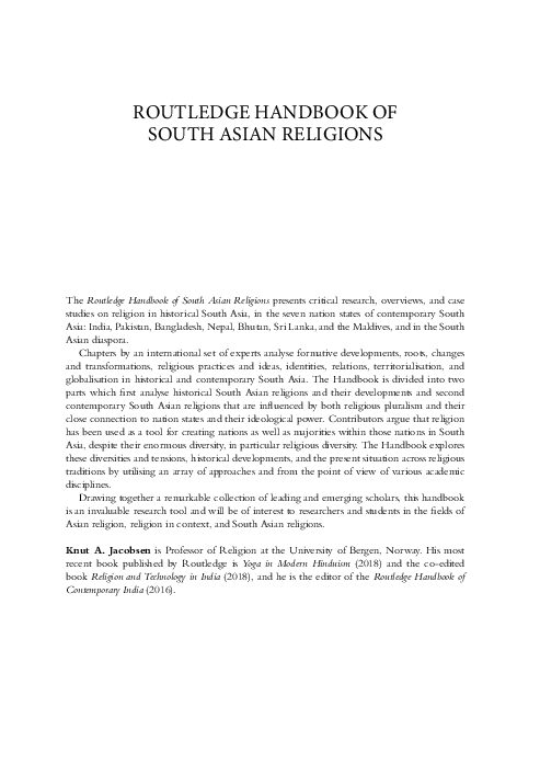 (PDF) Routledge Handbook of South Asian Religions