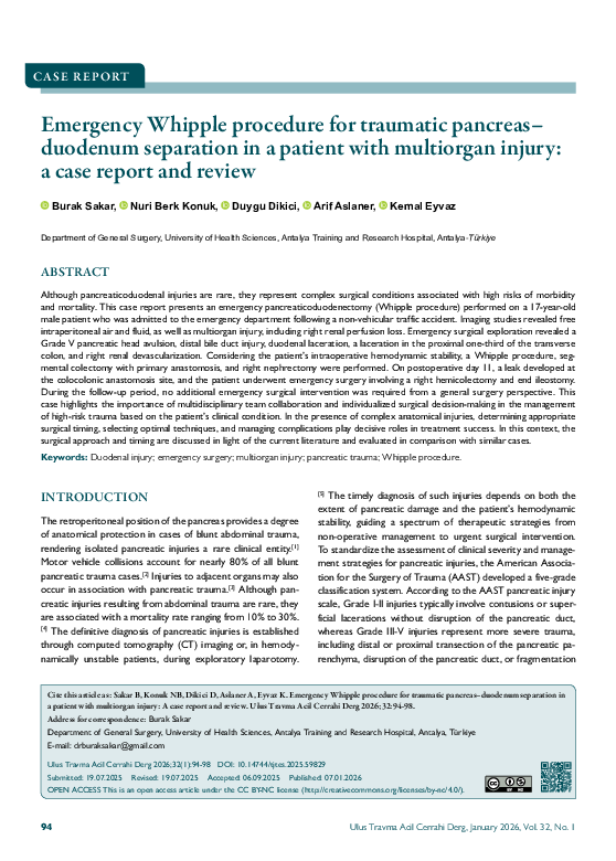 (PDF) Emergency Whipple procedure for traumatic pancreas–duodenum ...