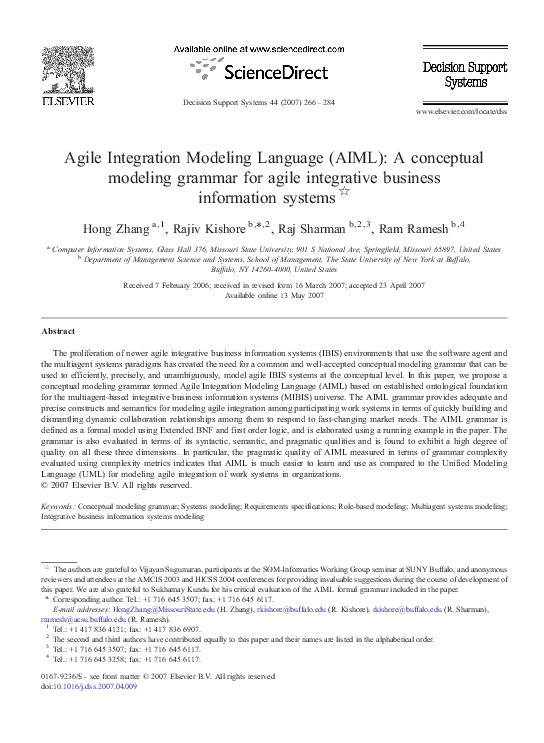 (PDF) Agile Integration Modeling Language (AIML): A conceptual modeling ...