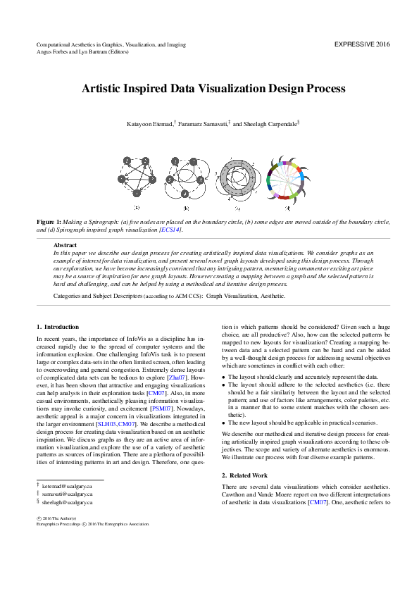 (PDF) Artistic Inspired Data Visualization Design Process