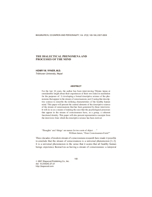(PDF) The Dialectical Phenomena and Processes of the Mind