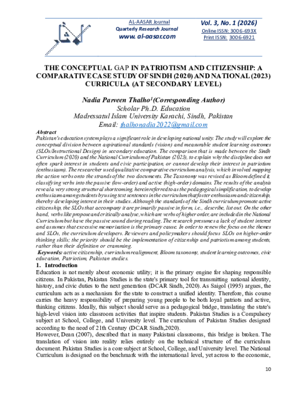 (PDF) THE CONCEPTUAL GAP IN PATRIOTISM AND CITIZENSHIP: A COMPARATIVE ...