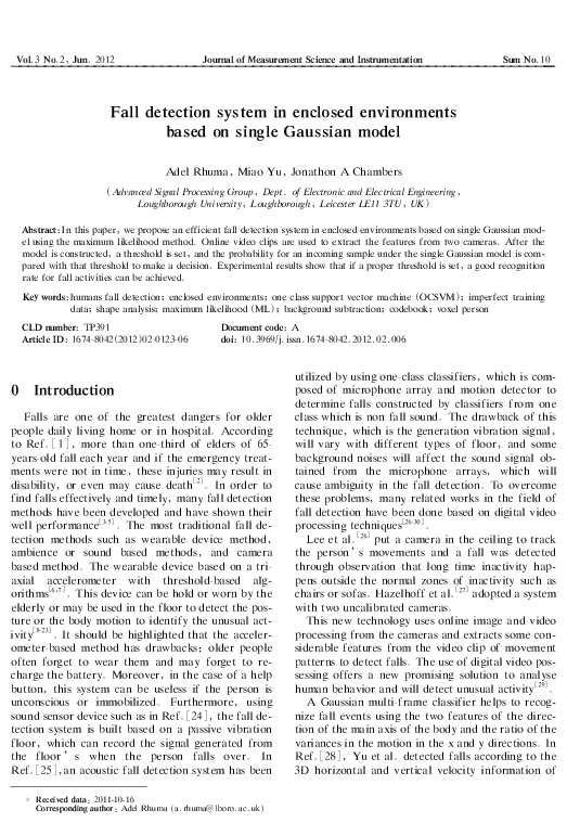 (PDF) Fall detection for the elderly in a smart room by using an enhanced one class support ...