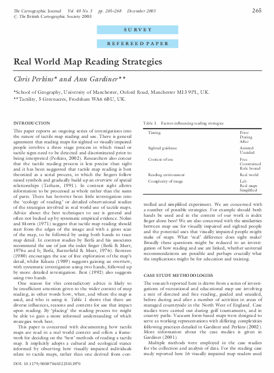 (PDF) Real world map reading strategies