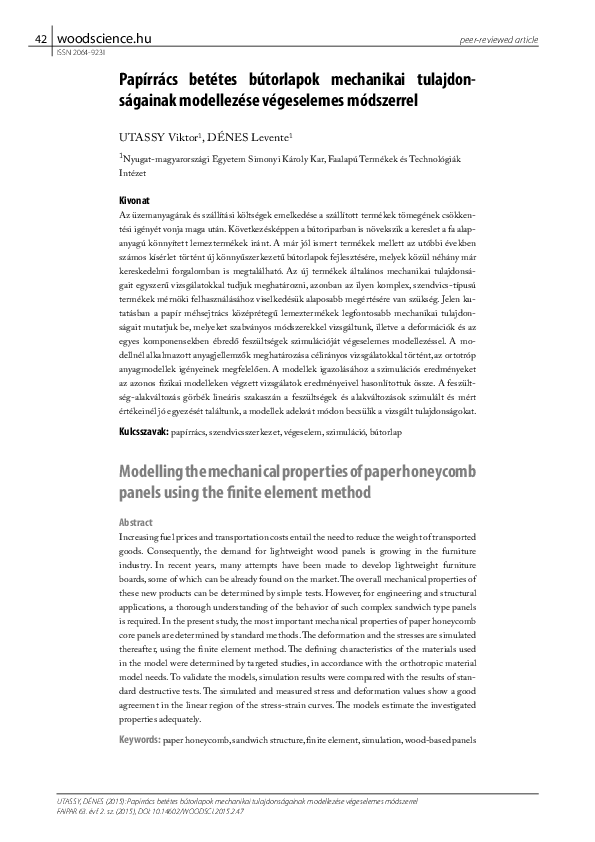 (PDF) Modelling the mechanical properties of paper honeycomb panels ...