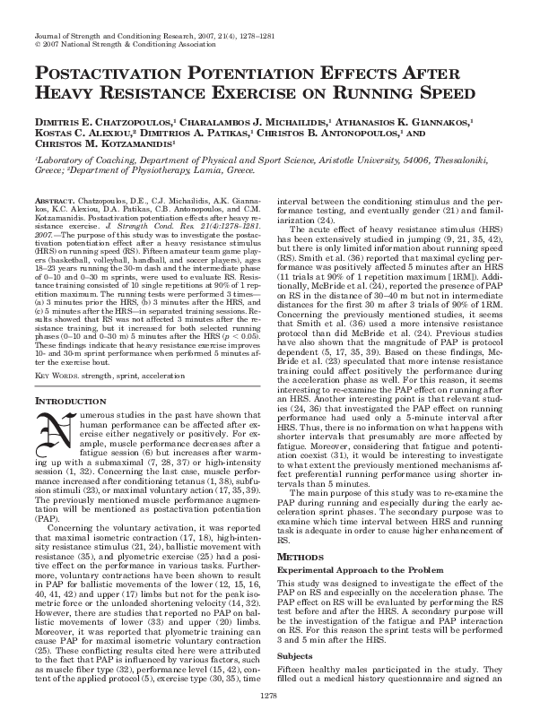 (PDF) Postactivation Potentiation Effects After Heavy Resistance ...