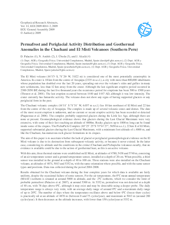 (PDF) Permafrost and Periglacial Activity Distribution and Geothermal ...