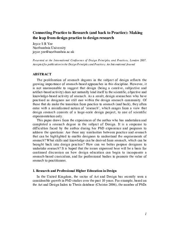 (PDF) Connecting Practice to Research (and back to Practice): Making ...