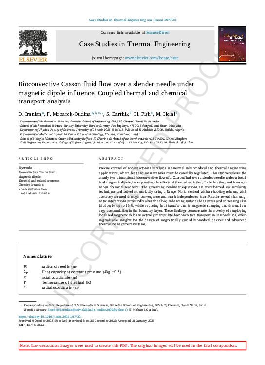 (PDF) Bioconvective Casson fluid flow over a slender needle under ...