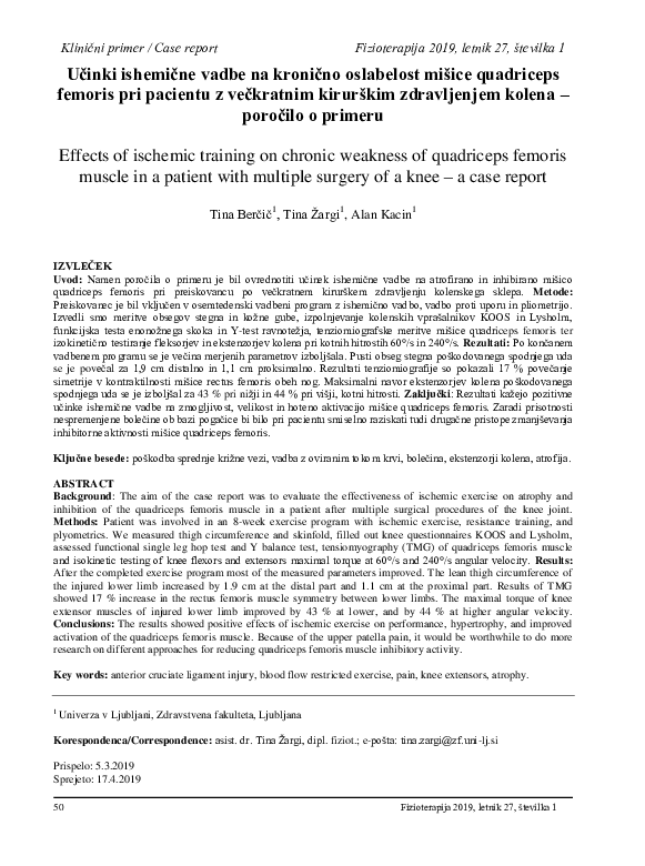 (PDF) Effects of ischemic training on chronic weakness of quadriceps ...