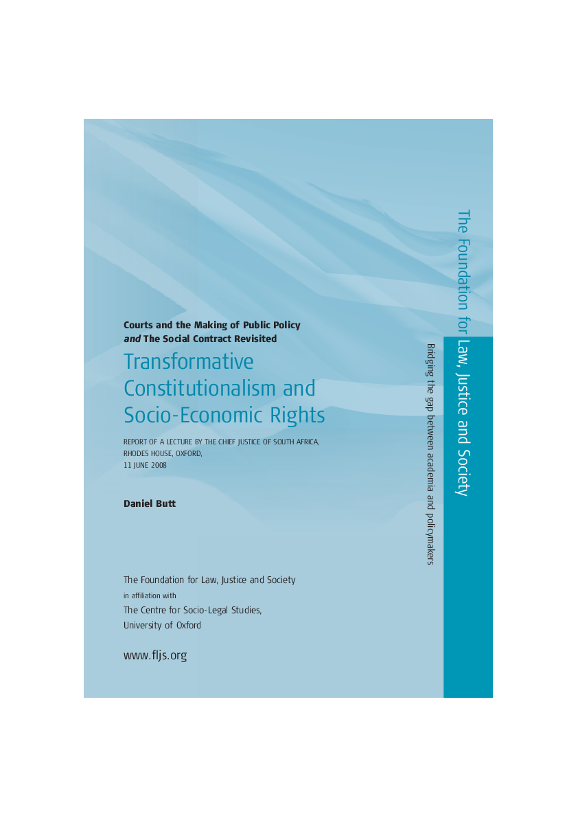 Pdf Report Transformative Constitutionalism And Socio Economic Rights