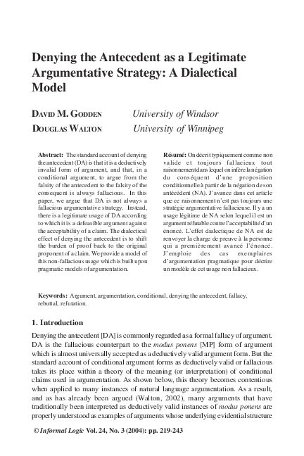 (PDF) Denying the antecedent as a legitimate argumentative strategy: A ...