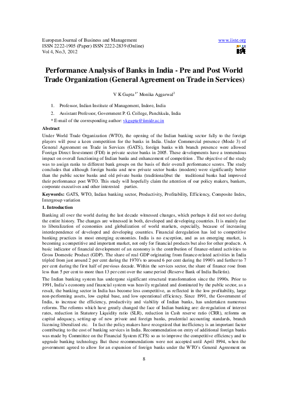 (PDF) 11.Performance Analysis of Banks in India