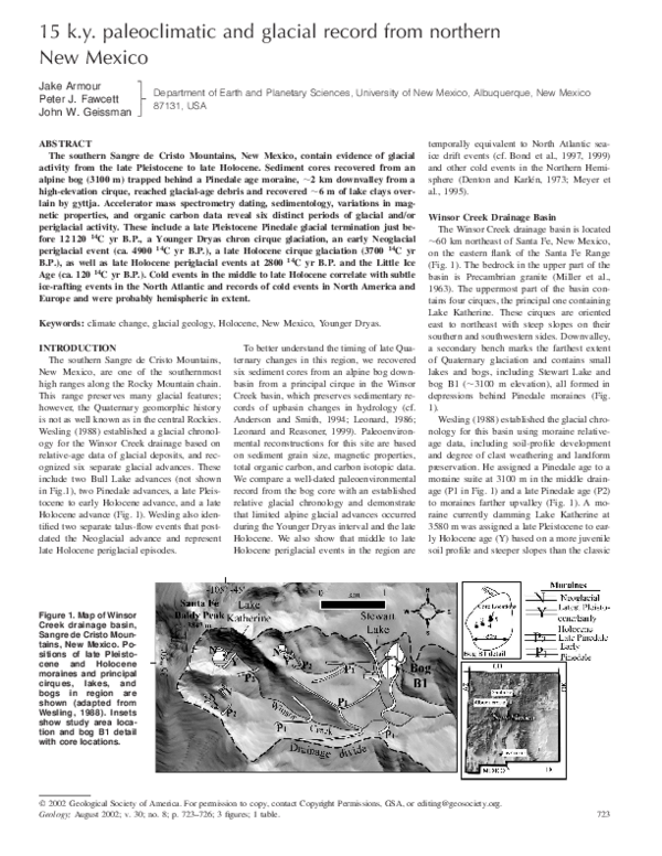 (PDF) 15 k.y. paleoclimatic and glacial record from northern New Mexico