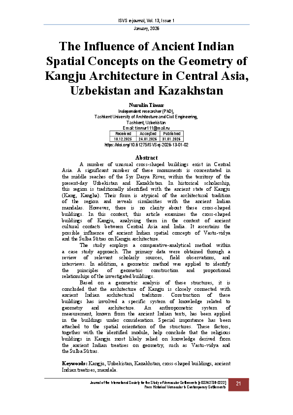 (PDF) The Influence of Ancient Indian Spatial Concepts on the Geometry ...