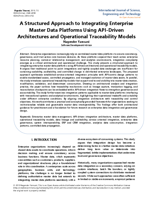 (PDF) A Structured Approach to Integrating Enterprise Master Data ...