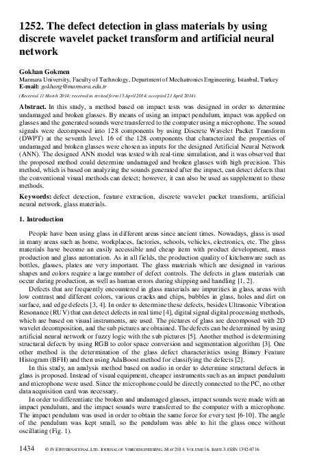 (PDF) The defect detection in glass materials by using discrete wavelet ...
