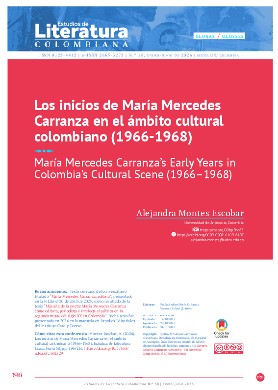(PDF) Los inicios de María Mercedes Carranza en el ámbito cultural ...