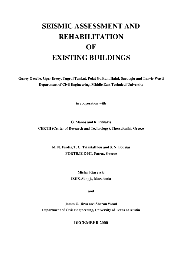 (PDF) Seismic Assessment and Rehabilitation of Existing Buildings