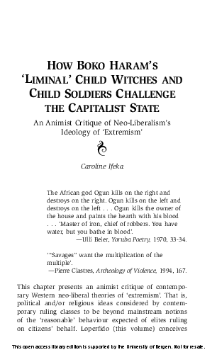 (PDF) How Boko Haram’s ‘Liminal’ Child Witches and Child Soldiers ...