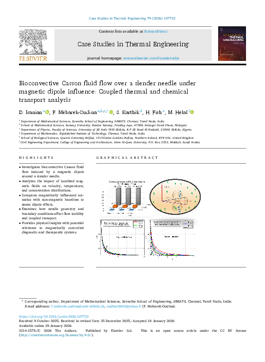 (PDF) Bioconvective Casson fluid flow over a slender needle under ...
