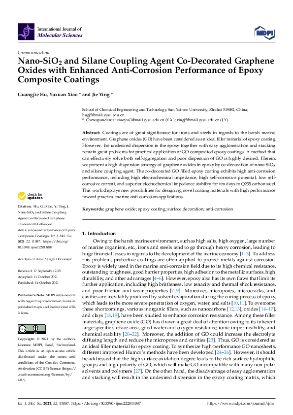 (PDF) Nano-SiO2 and Silane Coupling Agent Co-Decorated Graphene Oxides ...